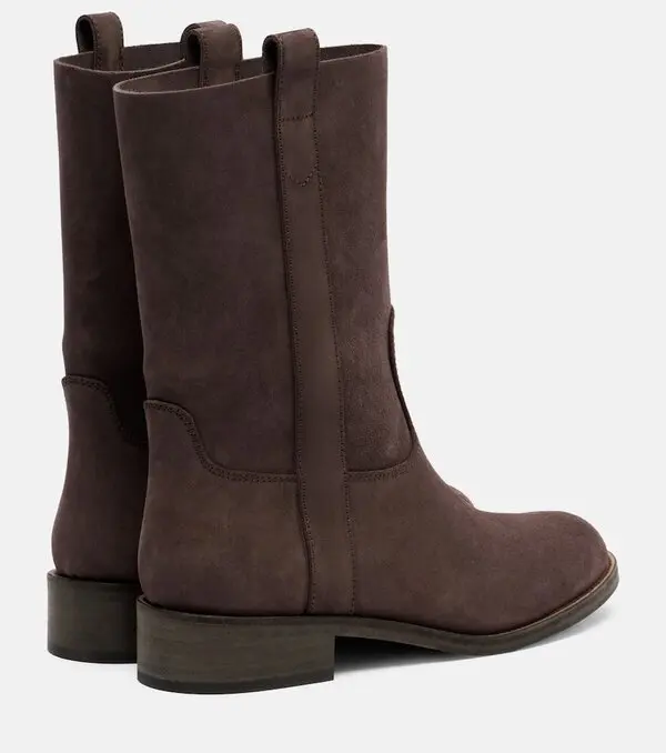 AQUAZZURA Cavalière Suede Ankle Boots - Brown
