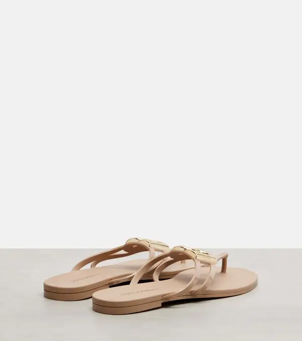 Dolce & Gabbana Thong Sandals With Dg Logo Detail - Brown
