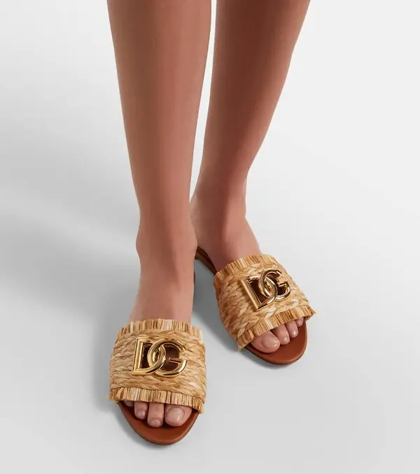 Dolce & Gabbana Dg Raffia-effect Slides