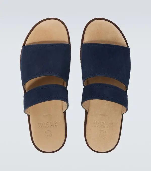 Brunello Cucinelli Suede Sandals - Blue