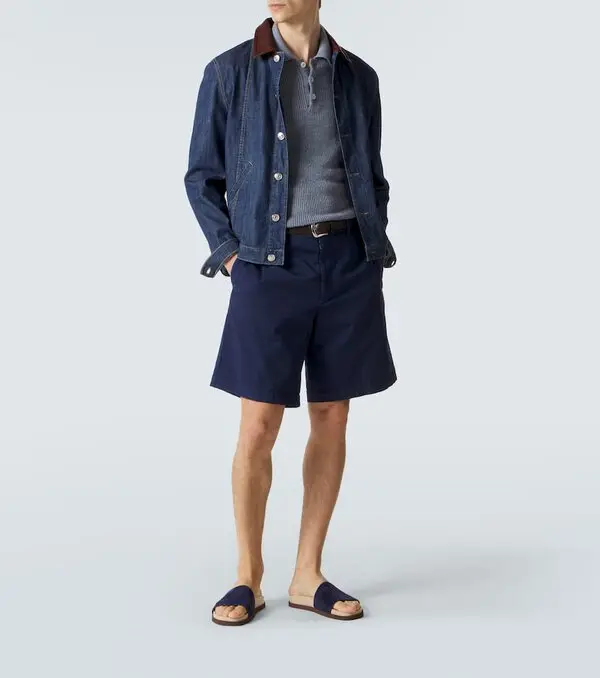 Brunello Cucinelli Suede Slides - Blue