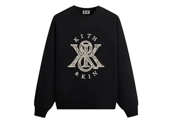 Kith K&k Python Nelson Crewneck Sweatshirt - Black