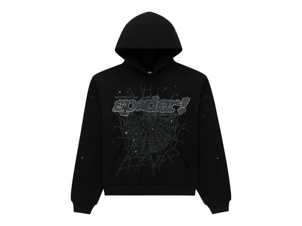 SP5DER Rhinestone Punk V2 Hoodie - Black