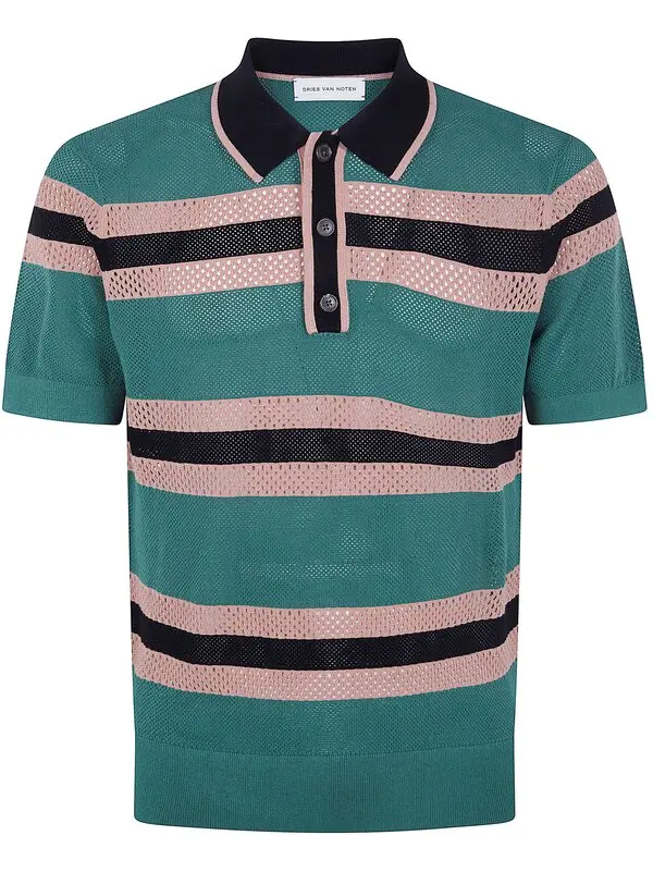 Dries Van Noten Mercy Stripe" Polo Shirt - Green