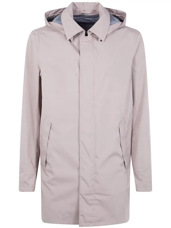 Herno Single-breasted Carcoat - Gray