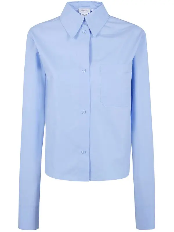 Max Mara Spxceppo Popeline Cotton Cropped Shirt