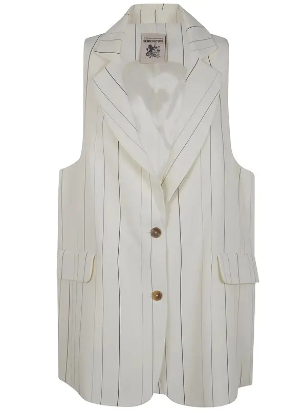 SEMICOUTURE Suit Gilet - White