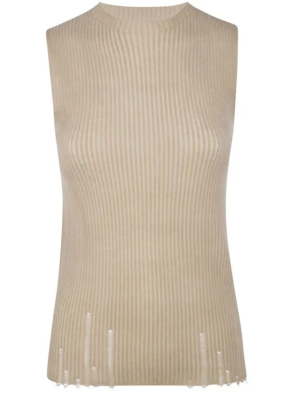 UMA WANG Sleeveless Wool Top - Brown