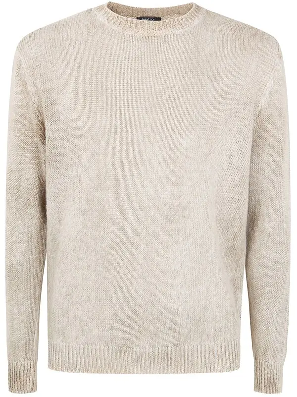Avant Toi Hand-painted Brushed Linen Pullover - Brown