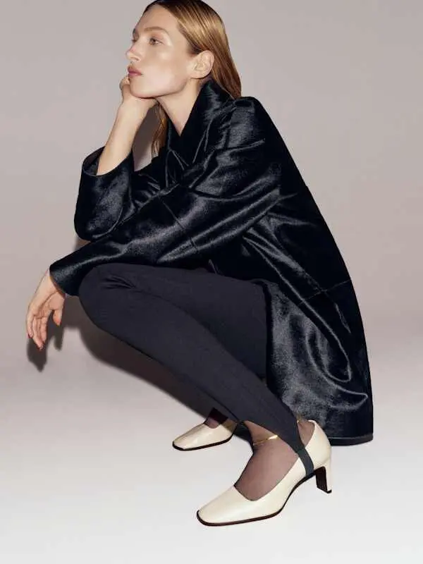 REFORMATION Veda Celine Calfhair Leather Jacket