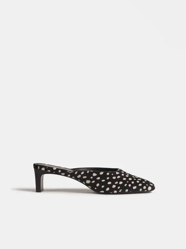 REFORMATION Inez Heeled Mule - Black