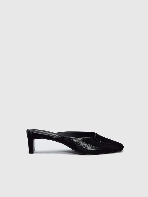 REFORMATION Inez Heeled Mule Eel - Black