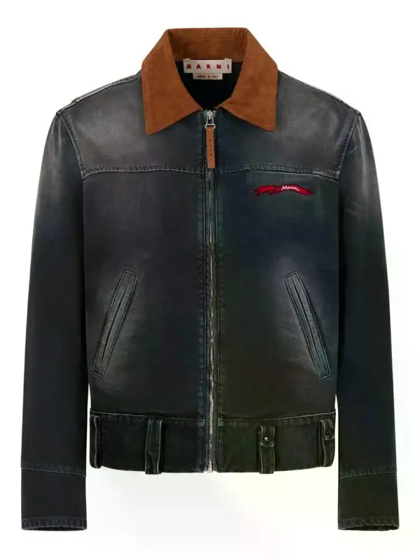 Marni Contrast Suede-collar Denim Jacket