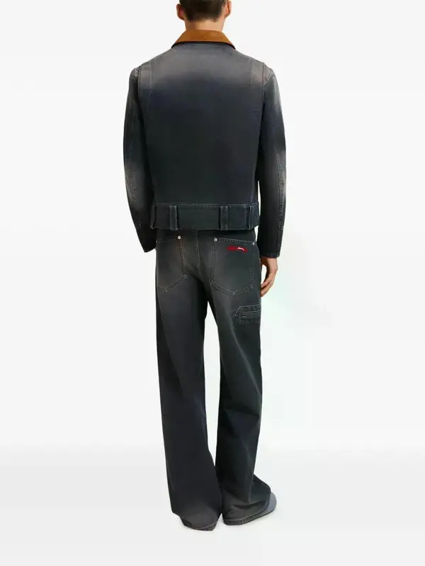 Marni Contrast Suede-collar Denim Jacket