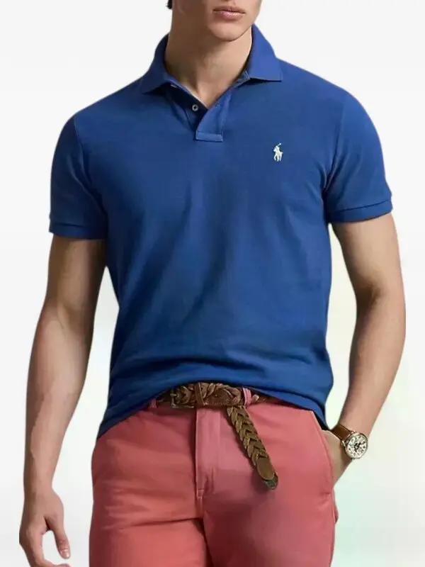 Polo Ralph Lauren Short-sleeve Logo-embroidered Polo Shirt - Blue