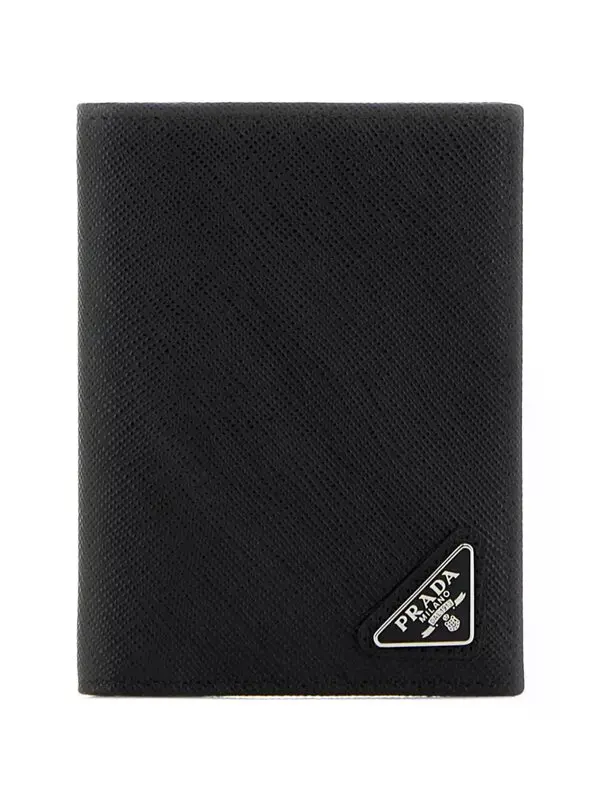 Prada Logo-plaque Leather Wallet - Black