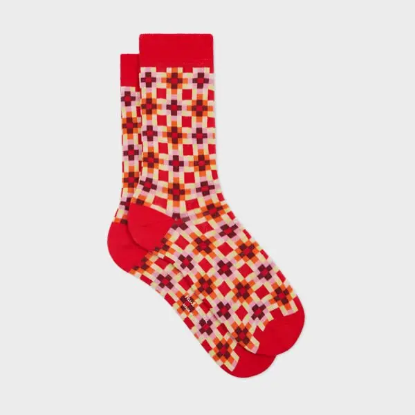 Paul Smith Geo Tile Cotton-blend Socks - Red