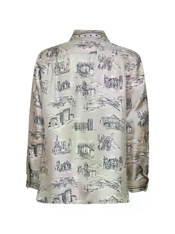 Max Mara Architectural-motif Shirt - Neutrals