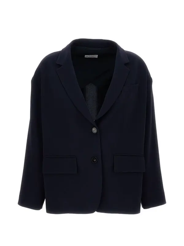 Alberto Biani Single-breasted Blazer Jacket - Blue