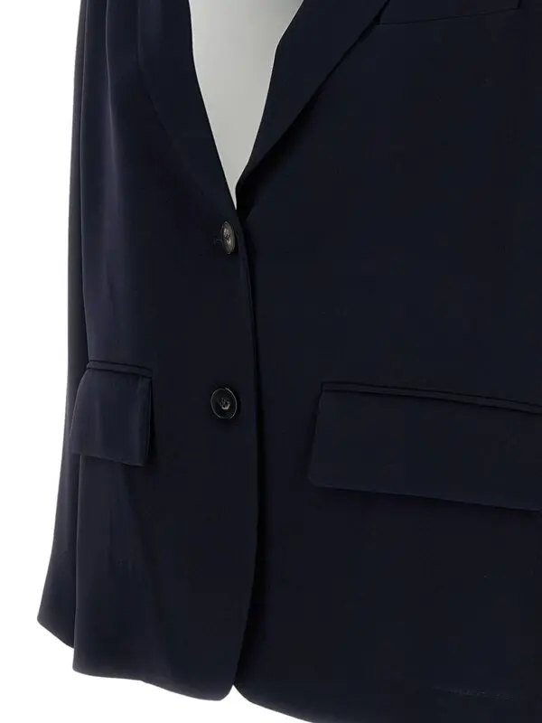 Alberto Biani Single-breasted Blazer Jacket - Blue
