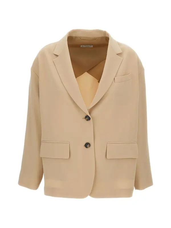 Alberto Biani Cady Single-breasted Jacket - Beige