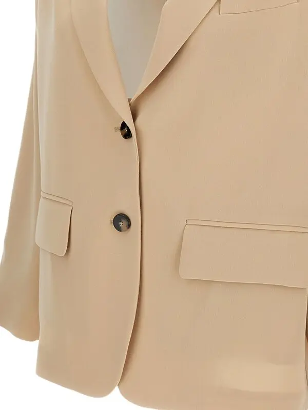 Alberto Biani Cady Single-breasted Jacket - Beige