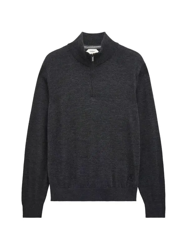 Pringle Of Scotland Quarter-zip Wool Sweater - Grey