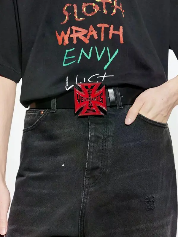 Vetements Cross-buckle Leather Belt