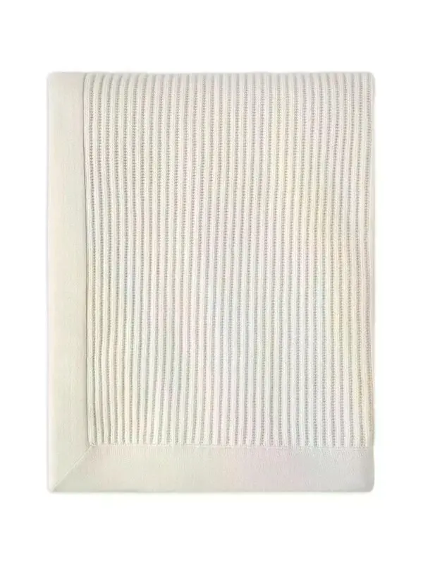 Brunello Cucinelli Cashmere Half English Rib Knit Throw - Neutrals