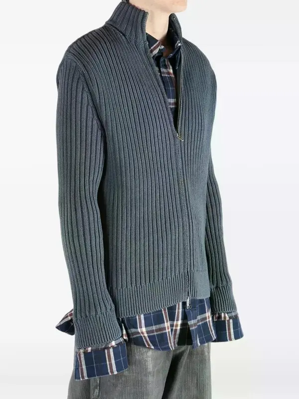 Balenciaga Zip-fastening Ribbed Cardigan