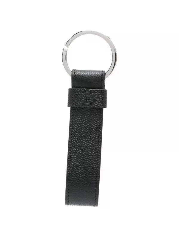 TOD'S Logo Leather Keyring - Black