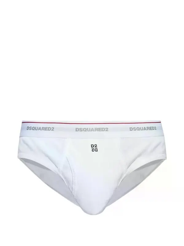 Dsquared2 Logo Waistband Briefs - White
