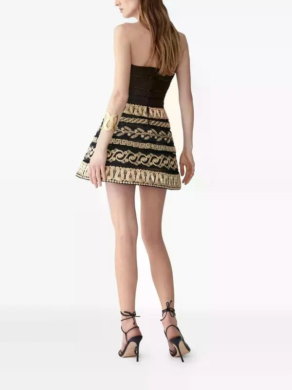 Carolina Herrera Embroidered Strapless Mini Dress