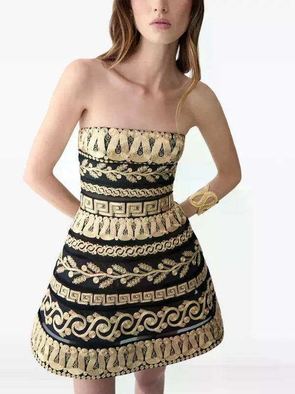 carolina herrera embroidered mini dress Heart Embroidered Mini Dress