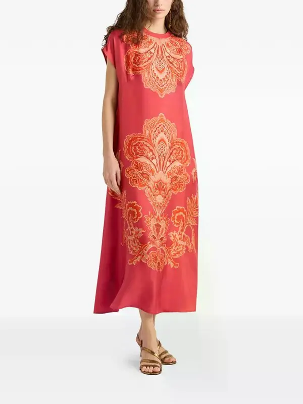 Momoni Printed Kimono Sleeve Dress