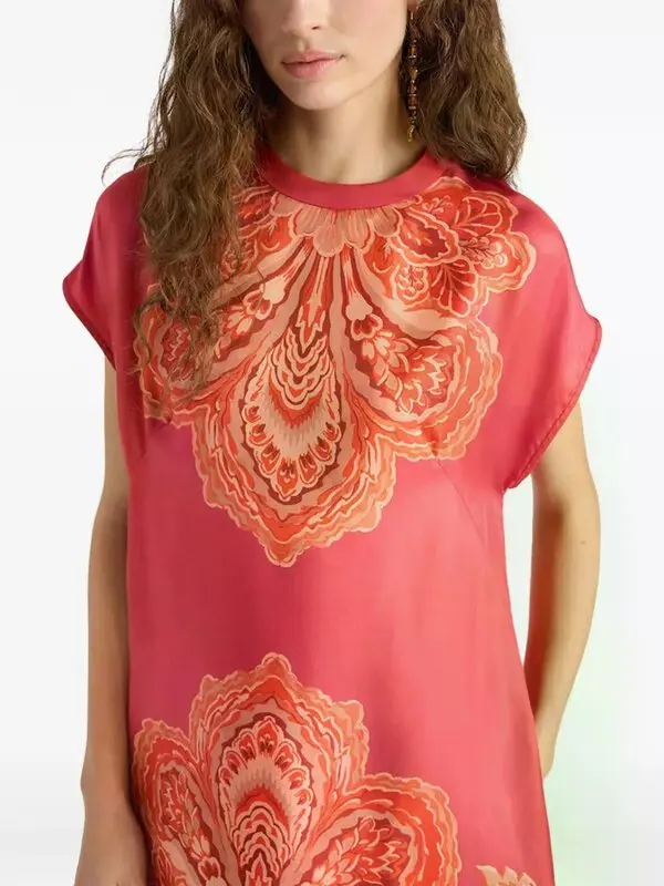 Momoni Printed Kimono Sleeve Dress