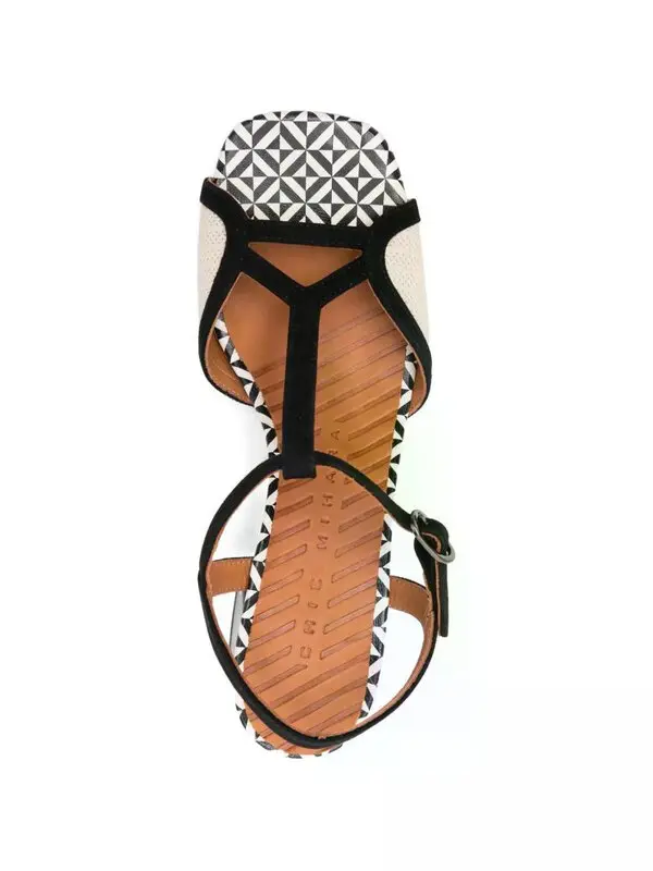 Chie Mihara Patterned T-strap Sandals