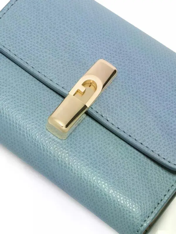 Furla Small Compact Leather Wallet - Blue