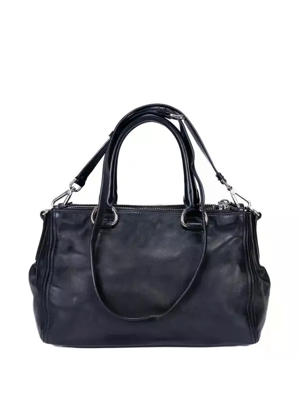 Prada Double Zip Leather Tote Bag