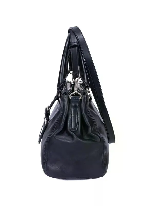 Prada Double Zip Leather Tote Bag