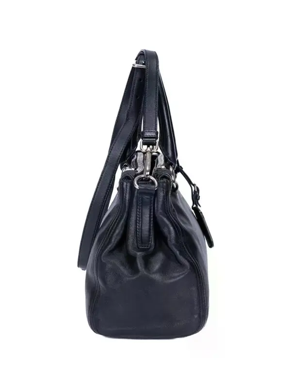 Prada Double Zip Leather Tote Bag