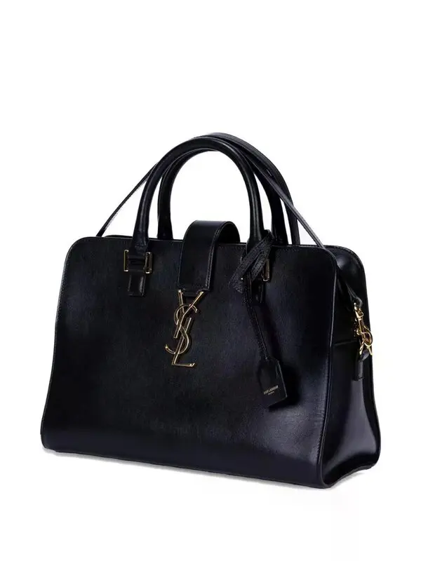 Saint Laurent Baby Cabas Leather Tote - Black