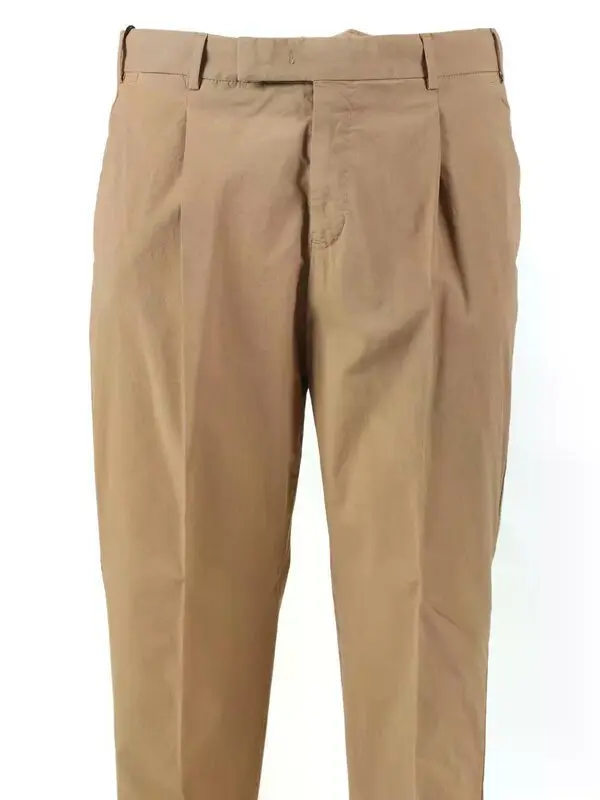 PT TORINO Pleated Turn-up Trousers - Neutrals