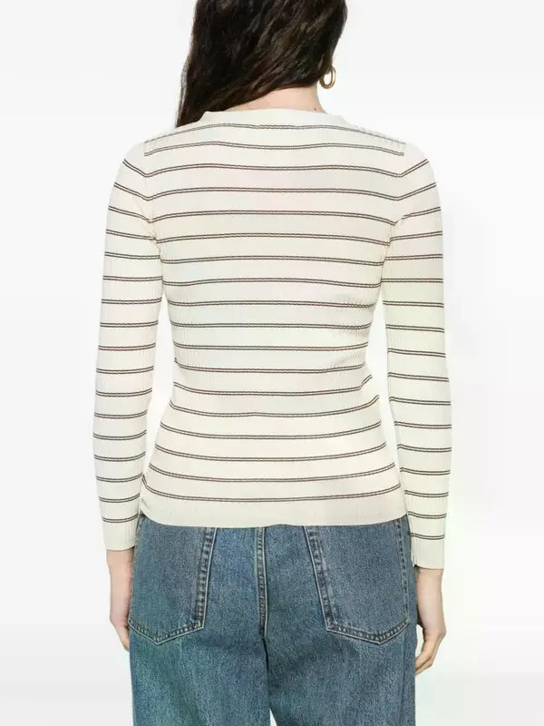 Sandro Striped V-neck Cardigan