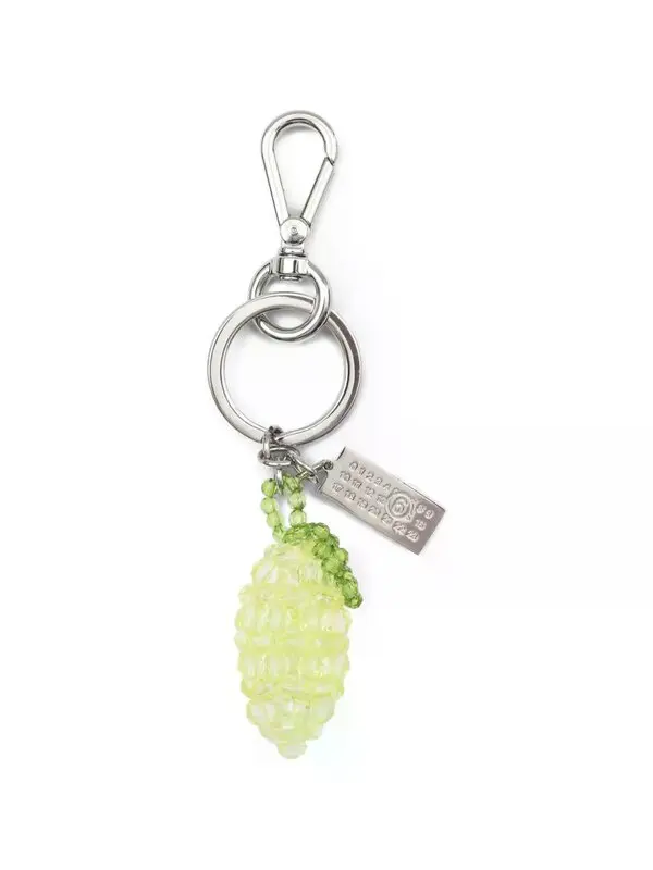 MAISON MARGIELA Lemon-shape Beaded Keyring - Yellow