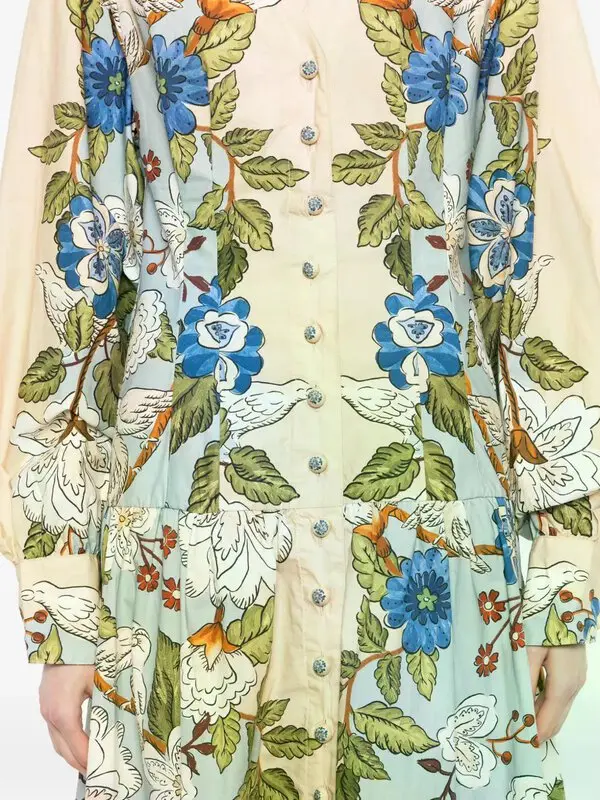 Farm Rio Sand Garden Midi Dress