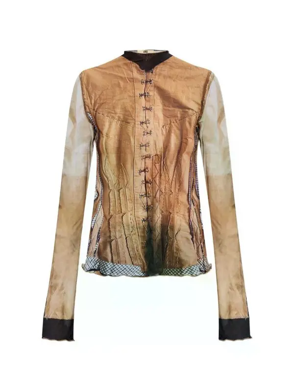 KNWLS Buttoned Mockneck Top