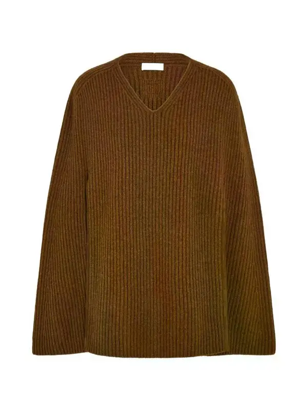 FERRAGAMO Cashmere Blend Cape With Ribbed Detailing