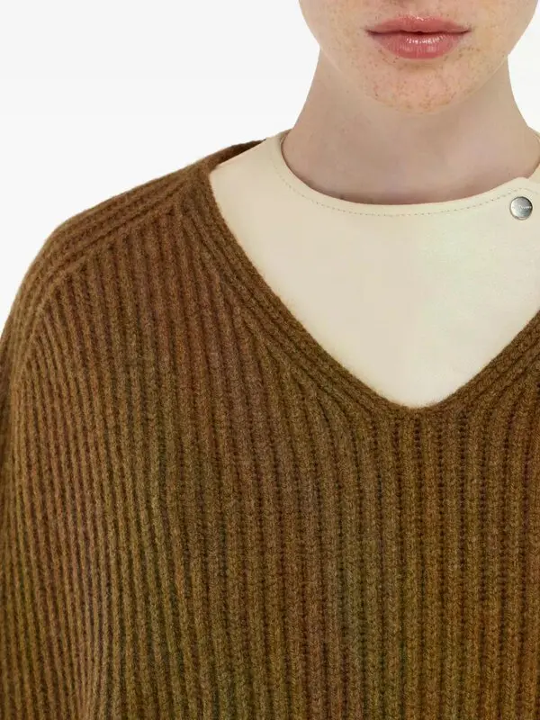 FERRAGAMO Cashmere Blend Cape With Ribbed Detailing