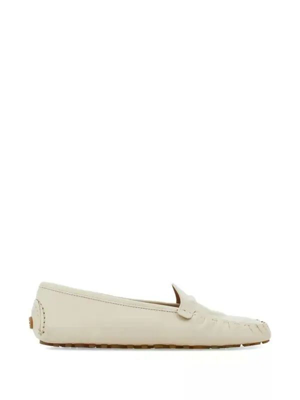 FERRAGAMO Gancini Driver Loafers - Neutrals